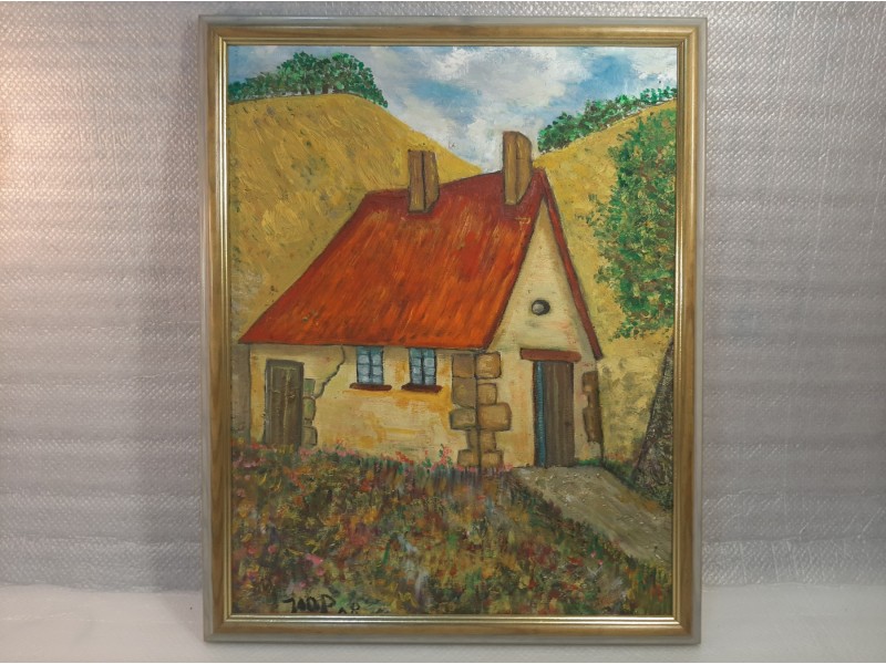 ULJE NA PLATNU EVROPSKI AUTOR JOOP IMPASTO ZLATNI RAM