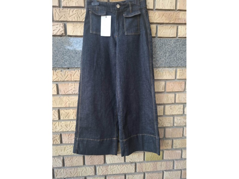 ZARA tamne teksas culotte pantalone xs NOVO