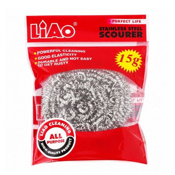 LIAO Žica za Sudove H130024 – Inox Žica za Ribanje Šerpi, Tiganja i Posuđa 15 g