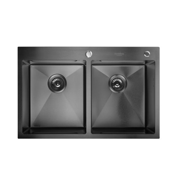 SANDONNA Dupla inox sudopera sa dozerom i oceđivačem 78x50cm HD7850DR, crna