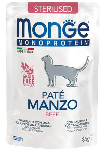 MGM 85gr Monge Cat Mononprotein Sos Steril Govedina