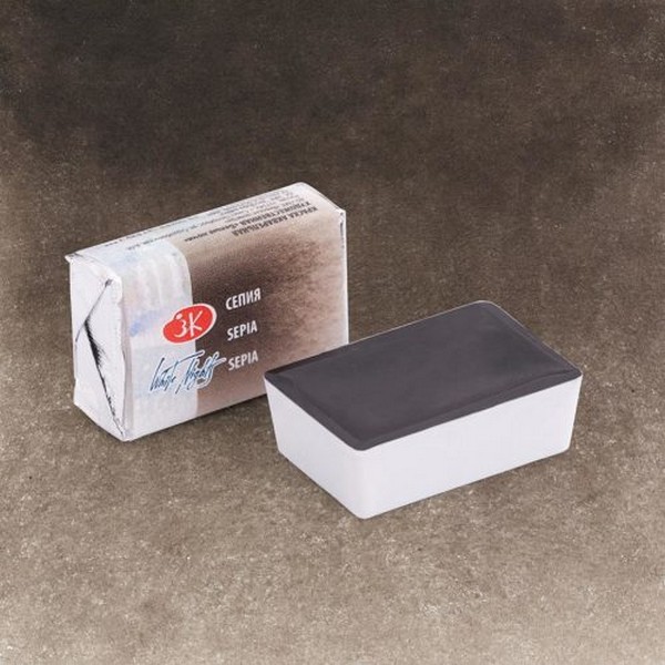 Nevskaya Palitra White Nights Watercolour Pan 2.5 ml - Sepia