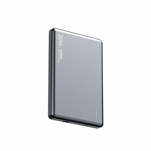 Power Bank MagSafe Moxom MX-PB212 Ultra Thin PD20W + wireless 15W 5000mAh sivi