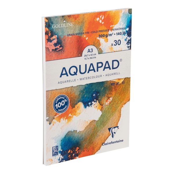 Clairefontaine Clairefontaine Goldline Aquapad, A3, 300 gsm, Medium-Fine Grain,
