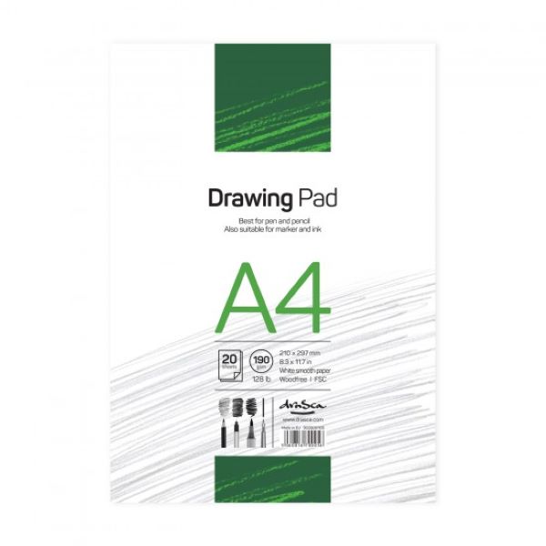 Drasca Drasca Drawing Pad, A4, 190 gsm, 20 Sheets