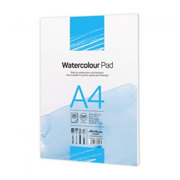 Drasca Drasca Watercolour Pad, A4, 250 gsm, 20 Sheets