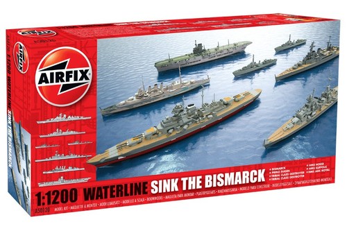 Airfix 50120 Set Sink The Bismarck - (HMS Ark Royal, HMS Cossack, HMS Hood, HMS Suffolk, Bismarck, Prinz Eugen)