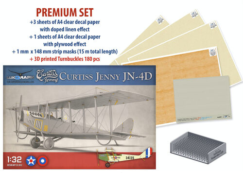 Lukgraph 32-052PRM Curtiss Jenny JN-4 D - Premium Set with Decals and Turnbuckles