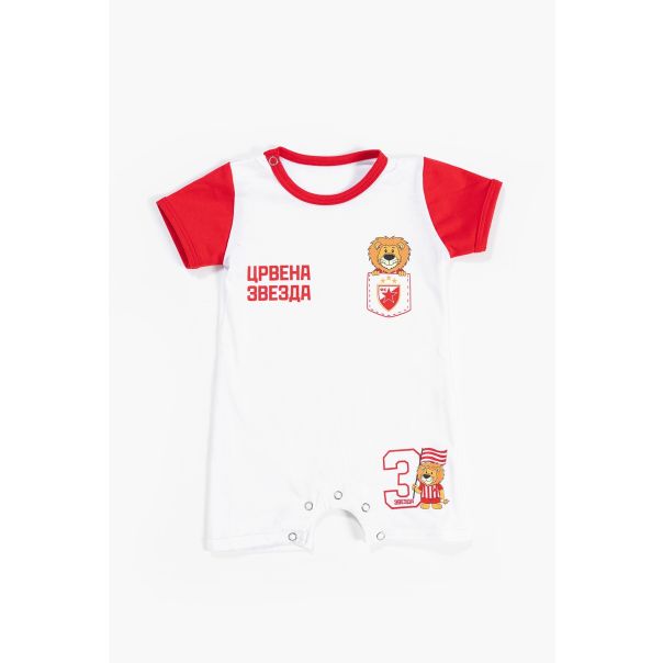CRVENA ZVEZDA Romper Lav, bela/crvena