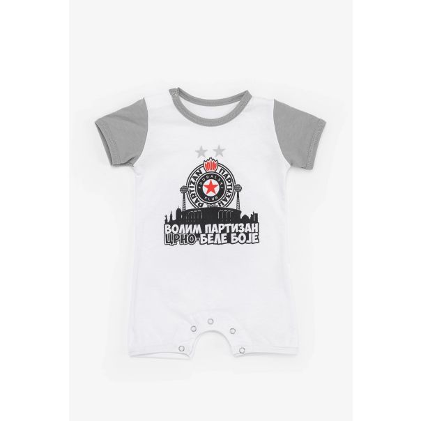 PARTIZAN Romper Volim Partizan crno-bele boje