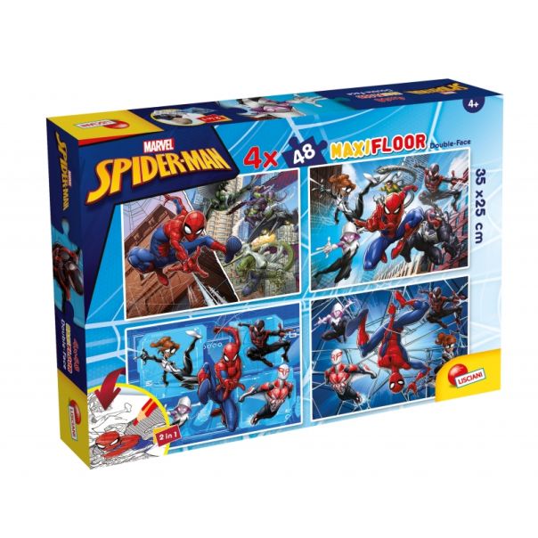 LISCIANI Puzzle Maxi Marvel Spiderman 2u1 složi I oboji - 4x48