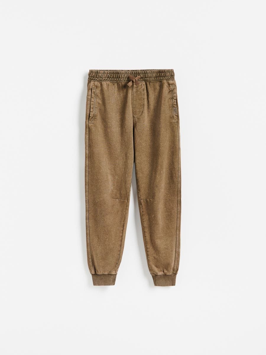 Pamučne jogger pantalone sa efektom ispiranja