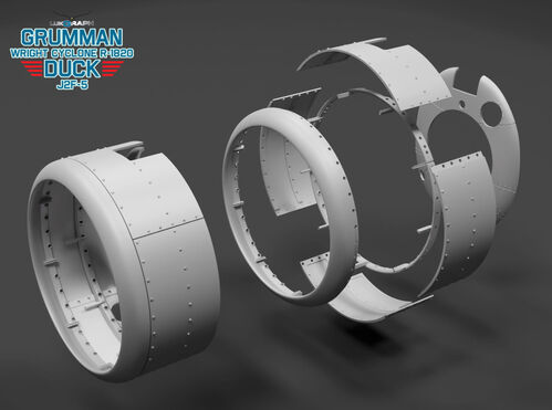 NEW! Lukgraph 32-A031 Grumman Duck - Open Cowl (3D-Printed)