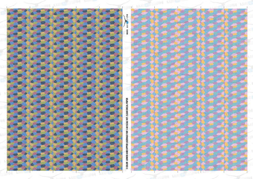 NEW! Lukgraph DEC015 A4 Sheet Clear Decal - Upper and Lower Lozenge 5 Color