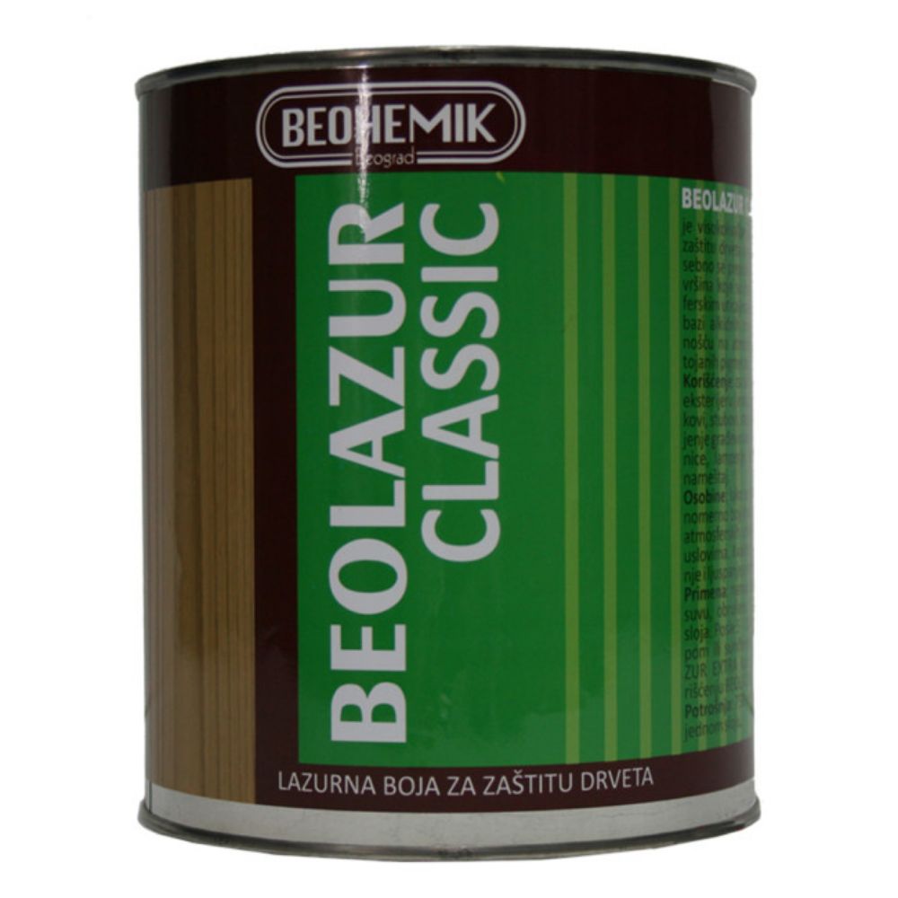 Lak lazurni classic bezbojni uljani 0.75l sa 10% laka beolazur
