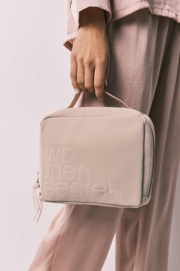 Große beige Kosmetiktasche