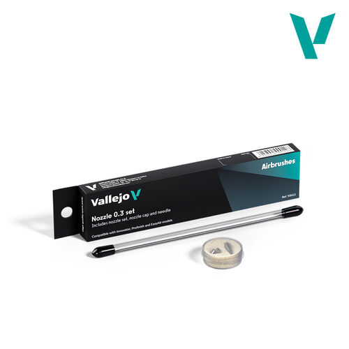 NEW! Vallejo 90012 0,3 mm Complete Needle+ Nozzle / Needle Cap Set (for Innovator, Profinish & Easyair)