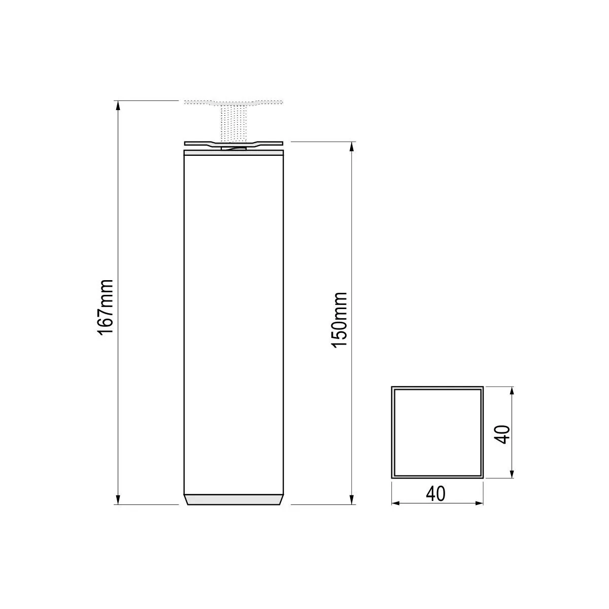 ON D Noga 40x40 CF 15cm AL SM