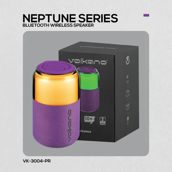 ZVUČNIK VOLKANO NEPTUNE BLUETOOTH WIRELESS LJUBICASTI VK-3004-PR