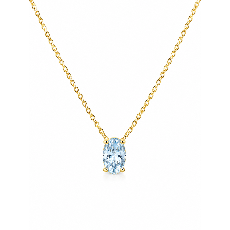 SILVER NECKLACE WITH BLUE ZIRCONIA