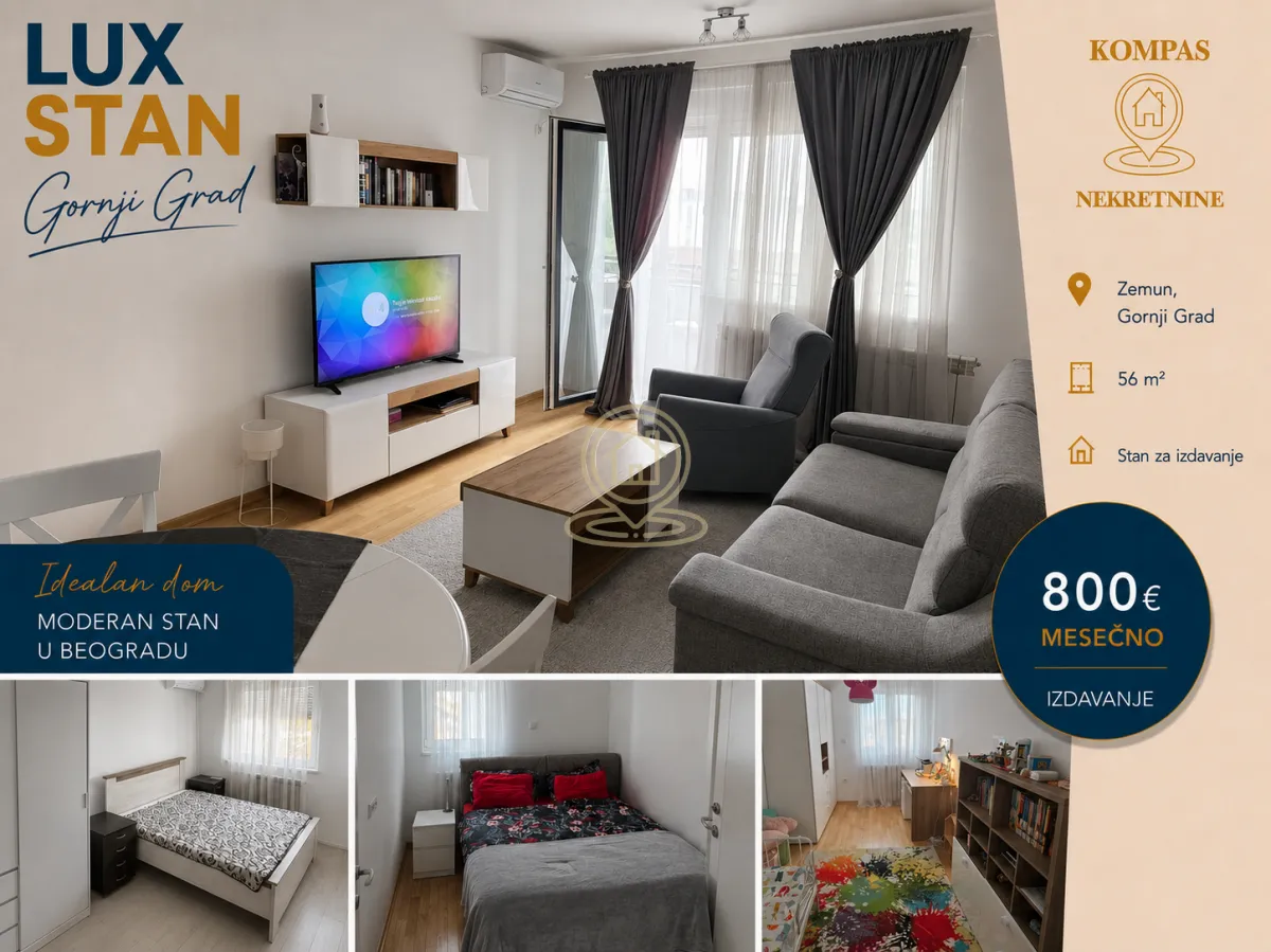 Izdavanje, trosoban stan, 56m², Zemun Cara Dušana, Zemun Sve Podlokacije