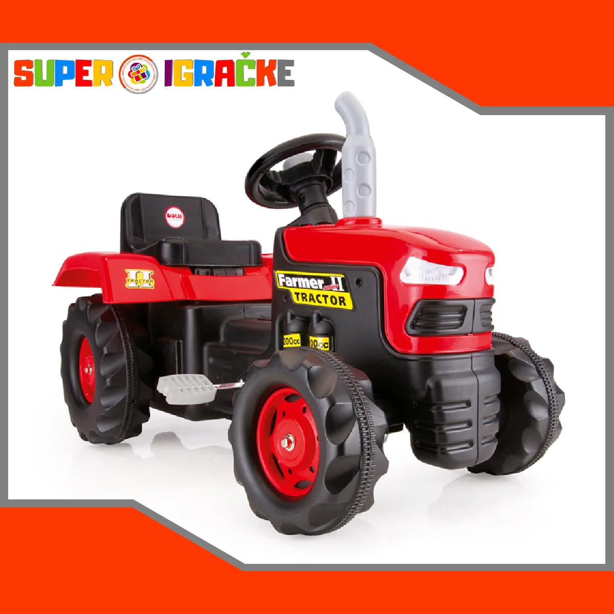 DOLU TRAKTOR NA PEDALE CRVENI