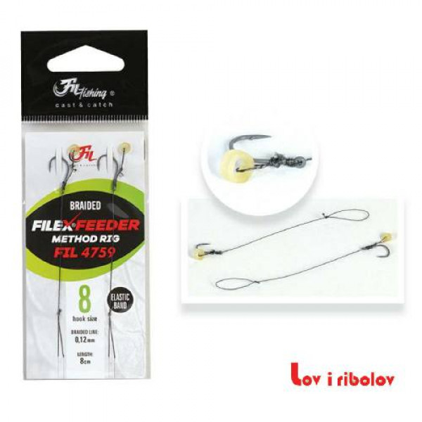 Vezane udice Fil method Rig Braided 0.12mm