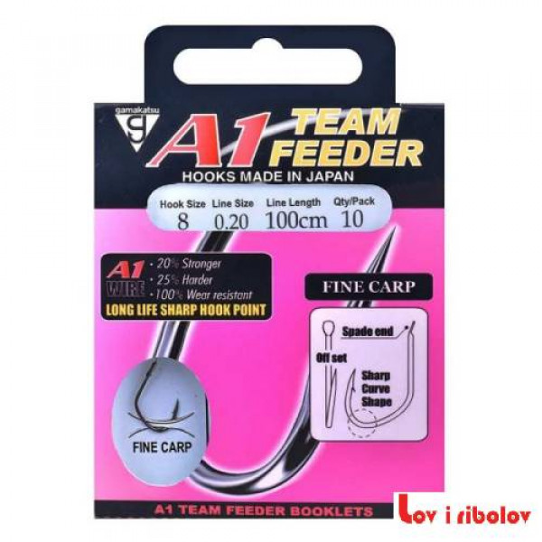 Vezane udice Gamakatsu A1 Team Feeder Fine Carp 100cm