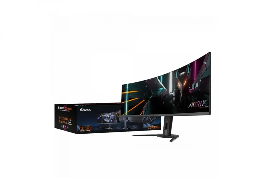 Gigabyte CO49DQ EK1 49" 144Hz Dual-QHD 5120x1440 OLED, HDMI 2.1, 99% DCI-P3, 10 bits color, 0.03 ms GTG, VESA DisplayHDR True Black 400, ClearMR 8000