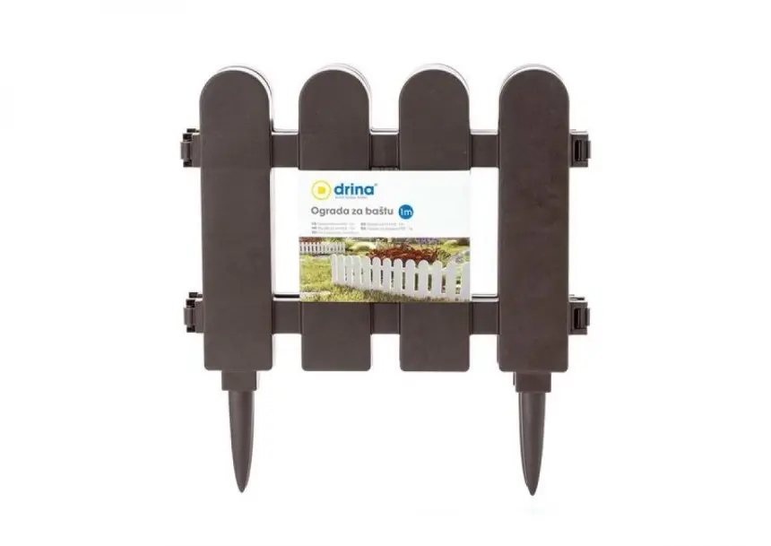 Ograda plastična 1m visina 18cm - braon