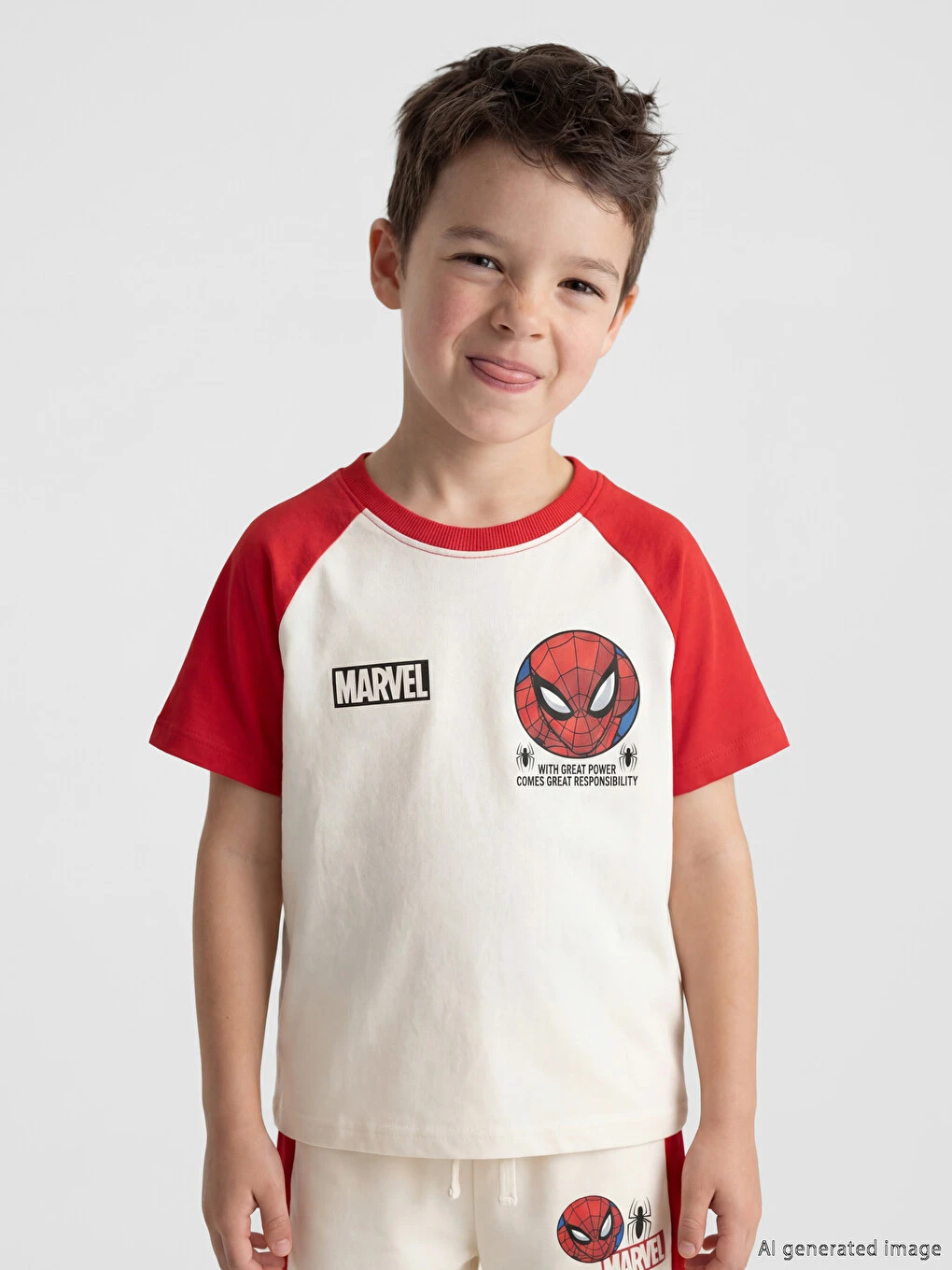 LCW Kids Dečiji Komplet Sa Spider-man Štampom: Majica I Šorts