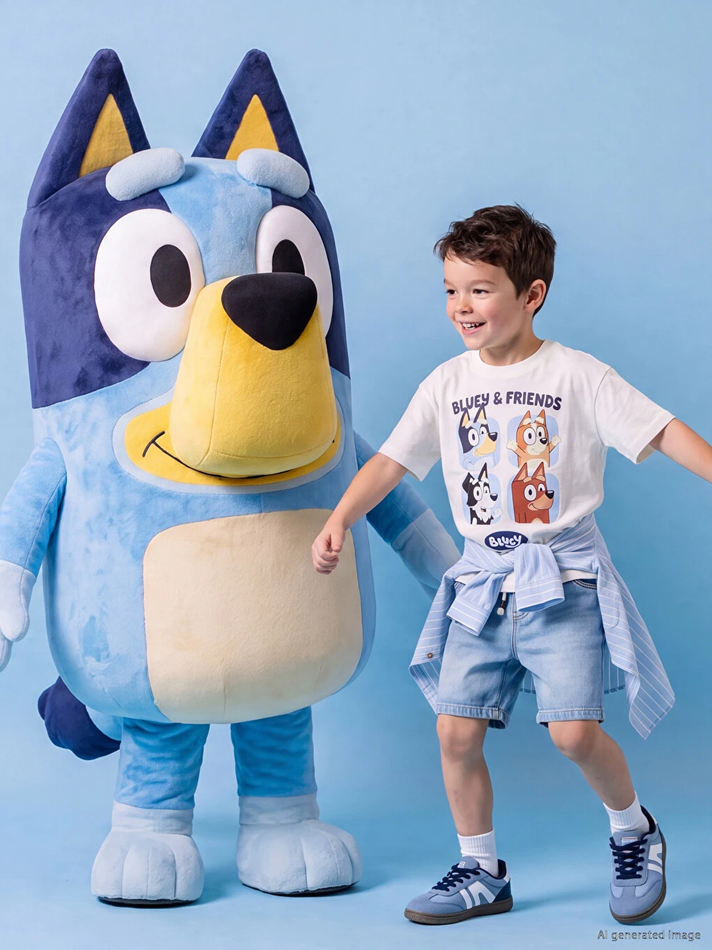 LCW Kids Dečija Majica Sa Okruglim Izrezom Bluey Sa Štampom