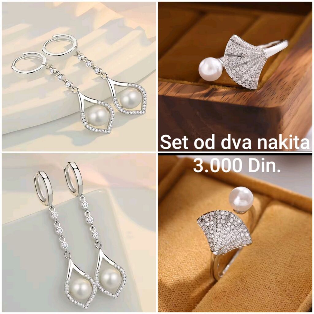 Elegentni posrebreni set nakita od hirurskog čelika sa žigom S925 –