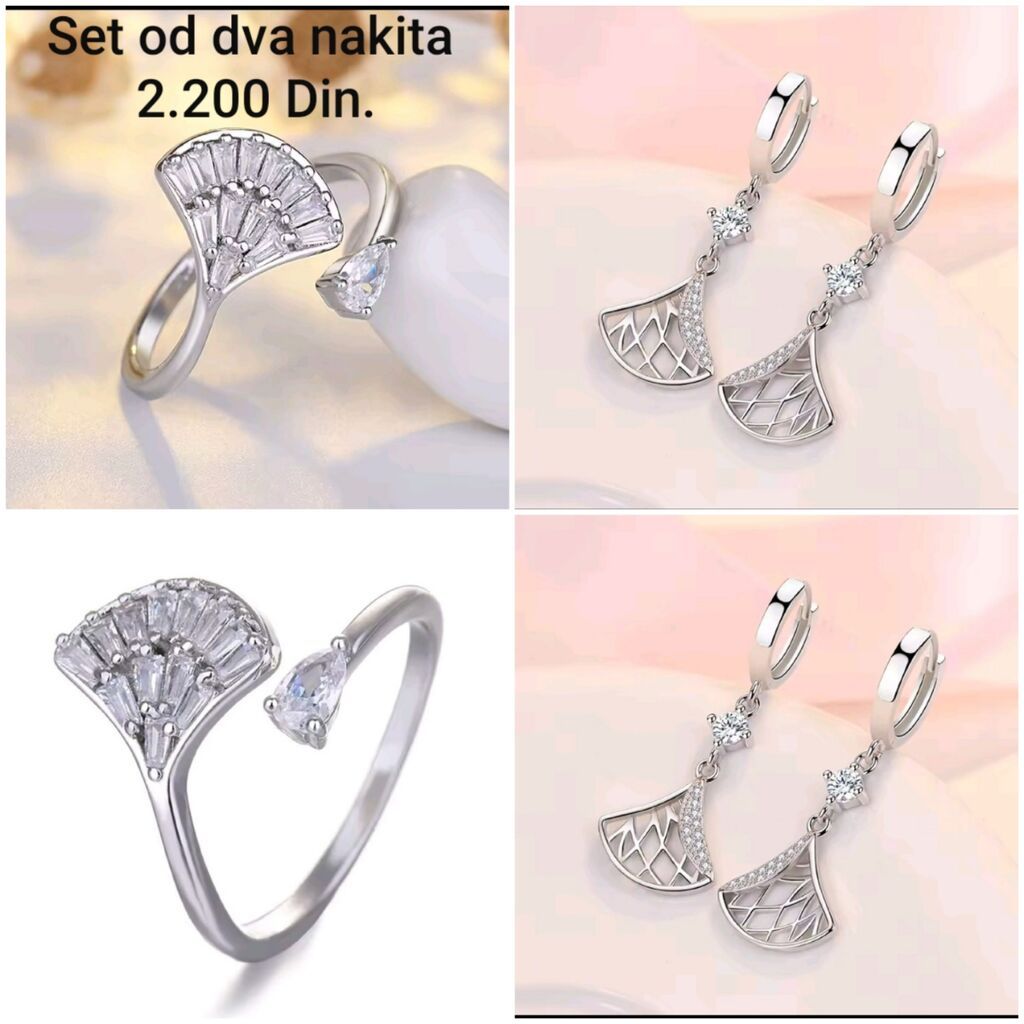 Elegantni posrebreni set nakita od hirurskog čelika sa žigom S925 –