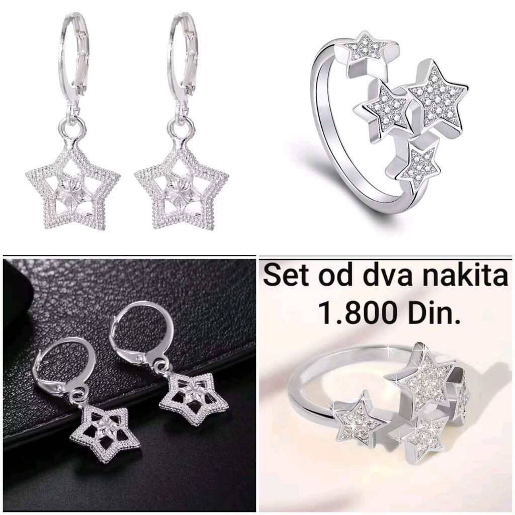 Posrebreni set nakita od hirurskog čelika sa žigom S925 sa motivom