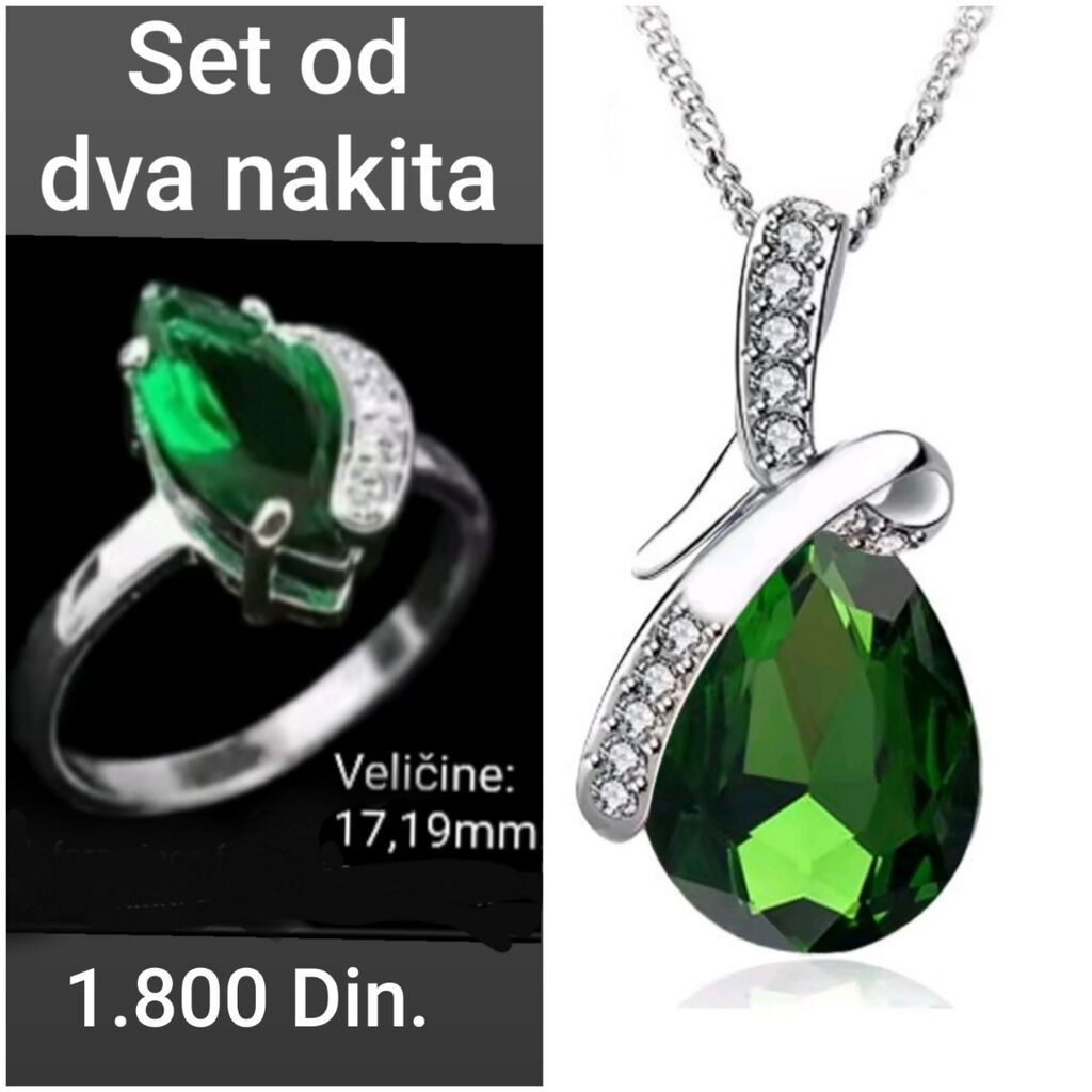 Posrebreni set od hirurskog čelika sa žigom S925 od dva nakita –