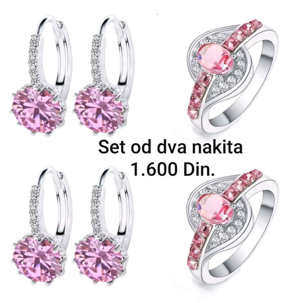 Posrebreni set nakita od hirurskog čelika sa žigom S925 od dva