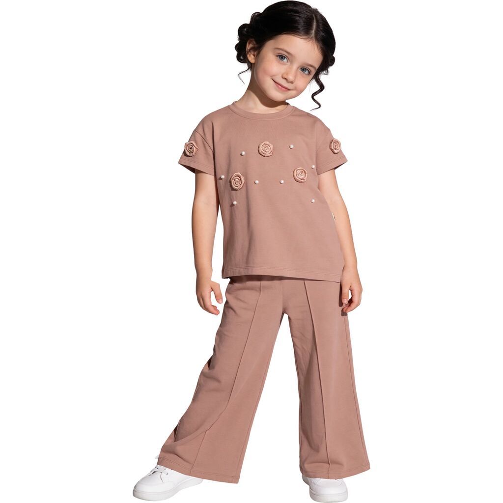 Komplet ružica braon 2–5 god – TEDDY KIDS Elegantan dečiji komplet