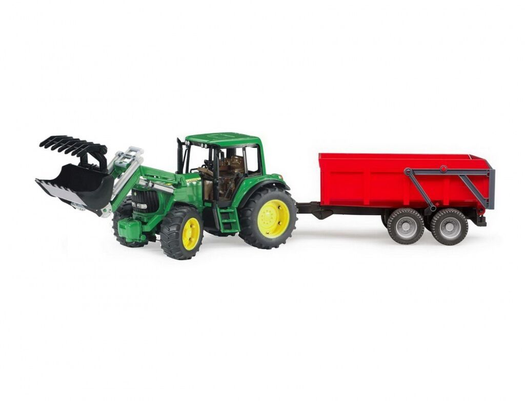 Bruder Traktor John Deere 6920 sa crvenom prikolicom (razmera 1:16)