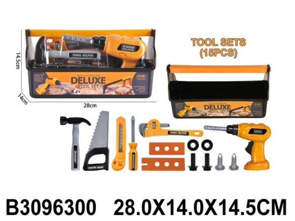 Set alata za dečake – Deluxe alat set (15 delova) Kompletan alat set