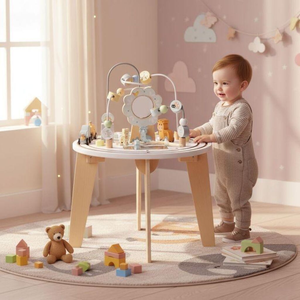 Drveni 5u1 edukativni interaktivni sto za decu – ECOTOYS Šifra