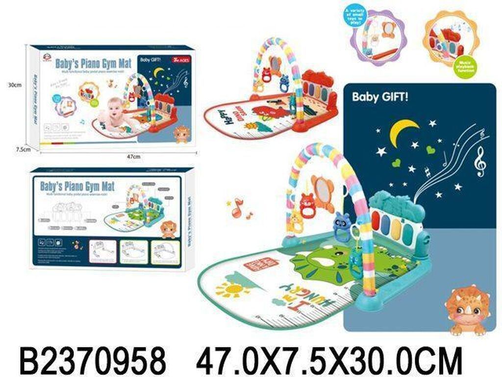 Baby piano podloga za igru – interaktivna 2u1 prostirka i mini klavir