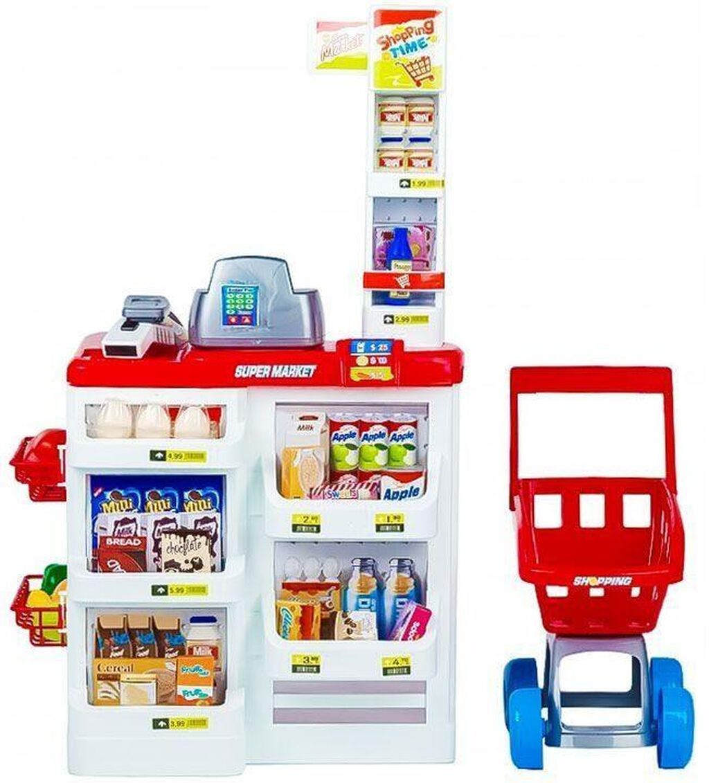 Supermarket štand za decu sa kasirom, vagu i skenerom – ECO TOYS Šifra