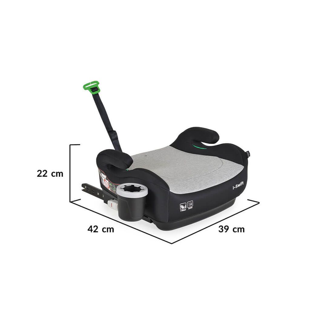 Cangaroo Auto sedište buster I‑Swift 125–150 cm – Grey (CAN2223-70)