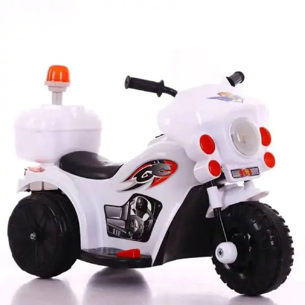 Motor Polis Mini 6V – beli policijski električni motor za decu -