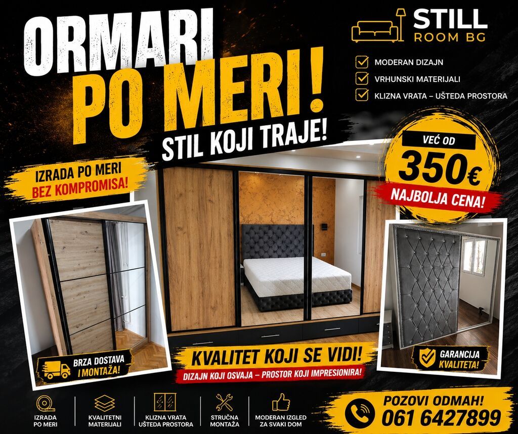 ORMARI PO MERI – klizna vrata - Izrada ormara po meri prostora