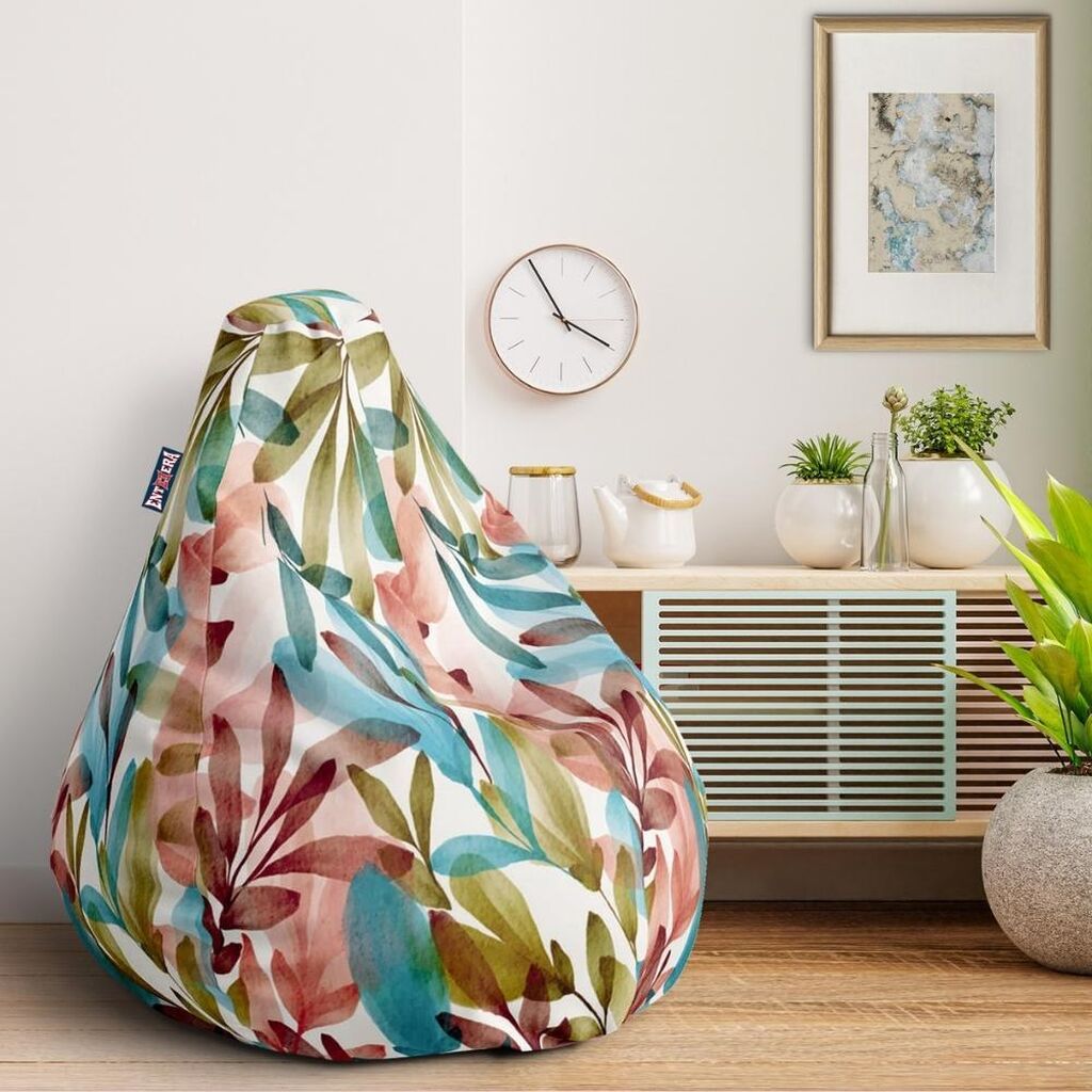 Lazy Bag – Vintidž listovi – 018-270 Udobna fotelja-loptica