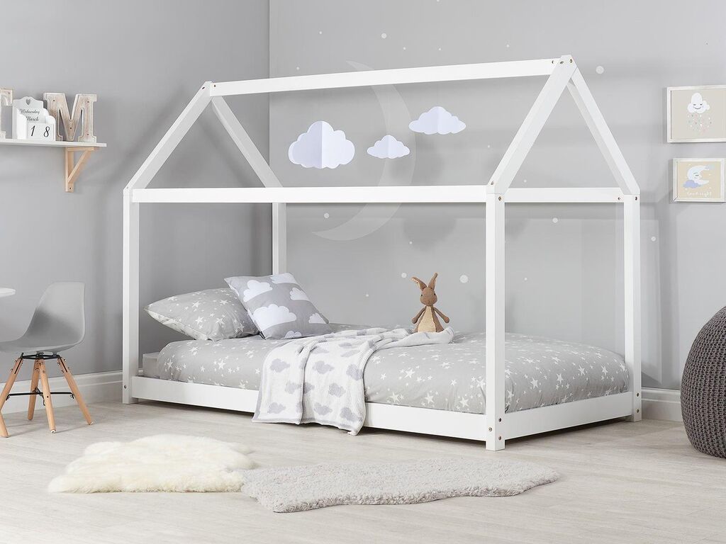 Krevet Kućica 190x90 cm – beli + dušek 14 cm Opis: - Dečiji krevet