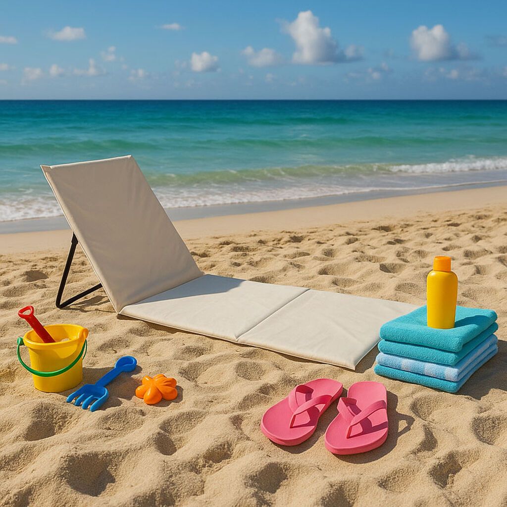 Ležaljka sklopiva za plažu 150x52 cm – bež (LP-720000B-310) Sklopiva