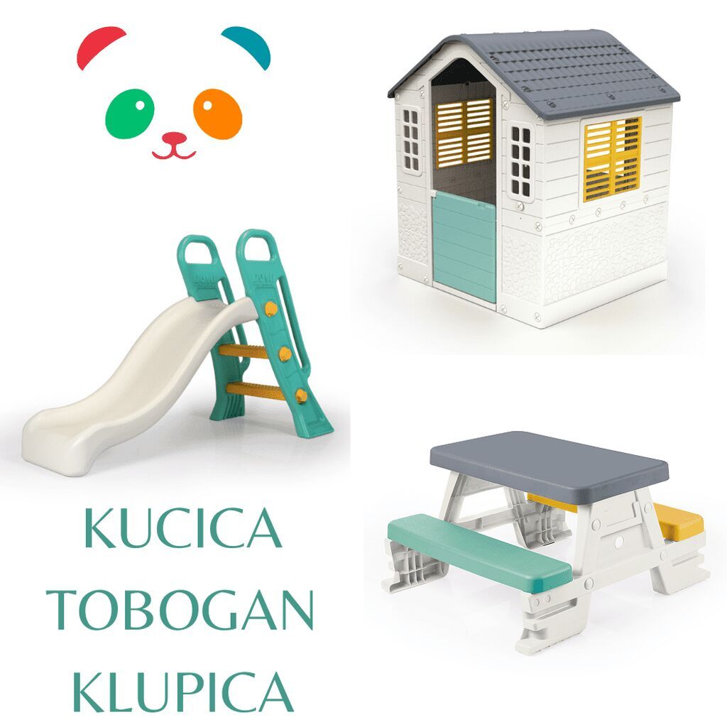 DOLU SET – Tobogan, Kućica i Klupa    Dolu set za igru koji uključuje